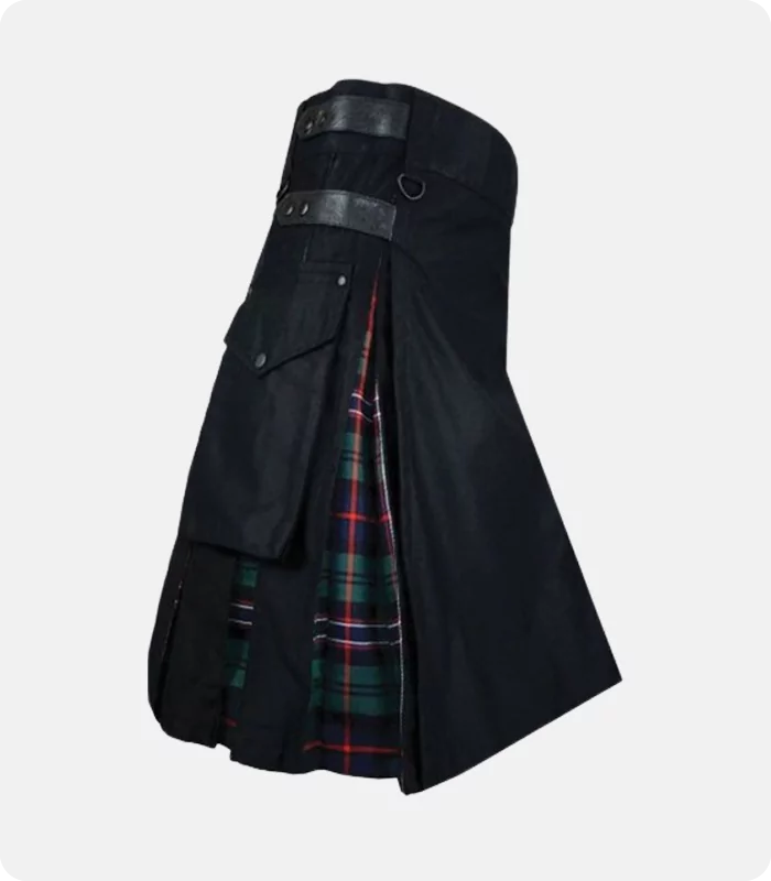 Black Hybrid Kilt – Custom Highland Wear